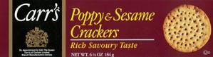 Carr's Poppy & Sesame Crackers 6.5 oz. - Yankee Spirits
