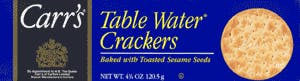 Carr's Table Water Crackers Baked with Toasted Sesame Seeds 4 oz. Box ...