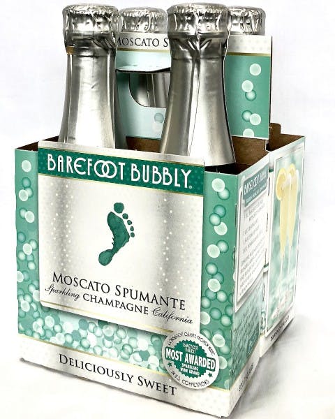 Barefoot Bubbly Moscato Spumante 4 pack 187ml - Argonaut Wine & Liquor