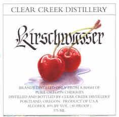 Clear Creek Distillery Kirschwasser 375ml - Toast Wines by Taste