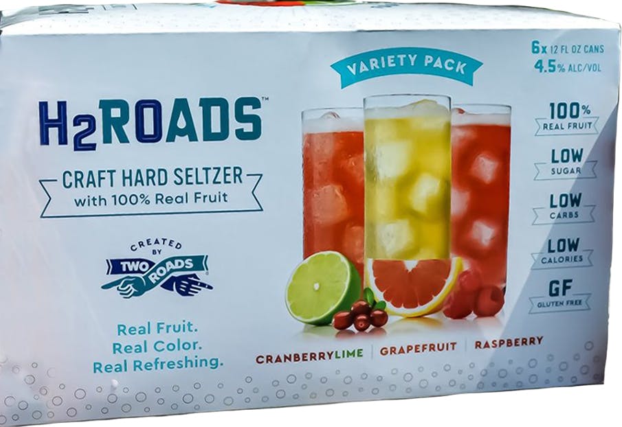 Two Roads Brewing Company H2 Roads Hard Seltzer Variety Pack 12 pack 12 ...