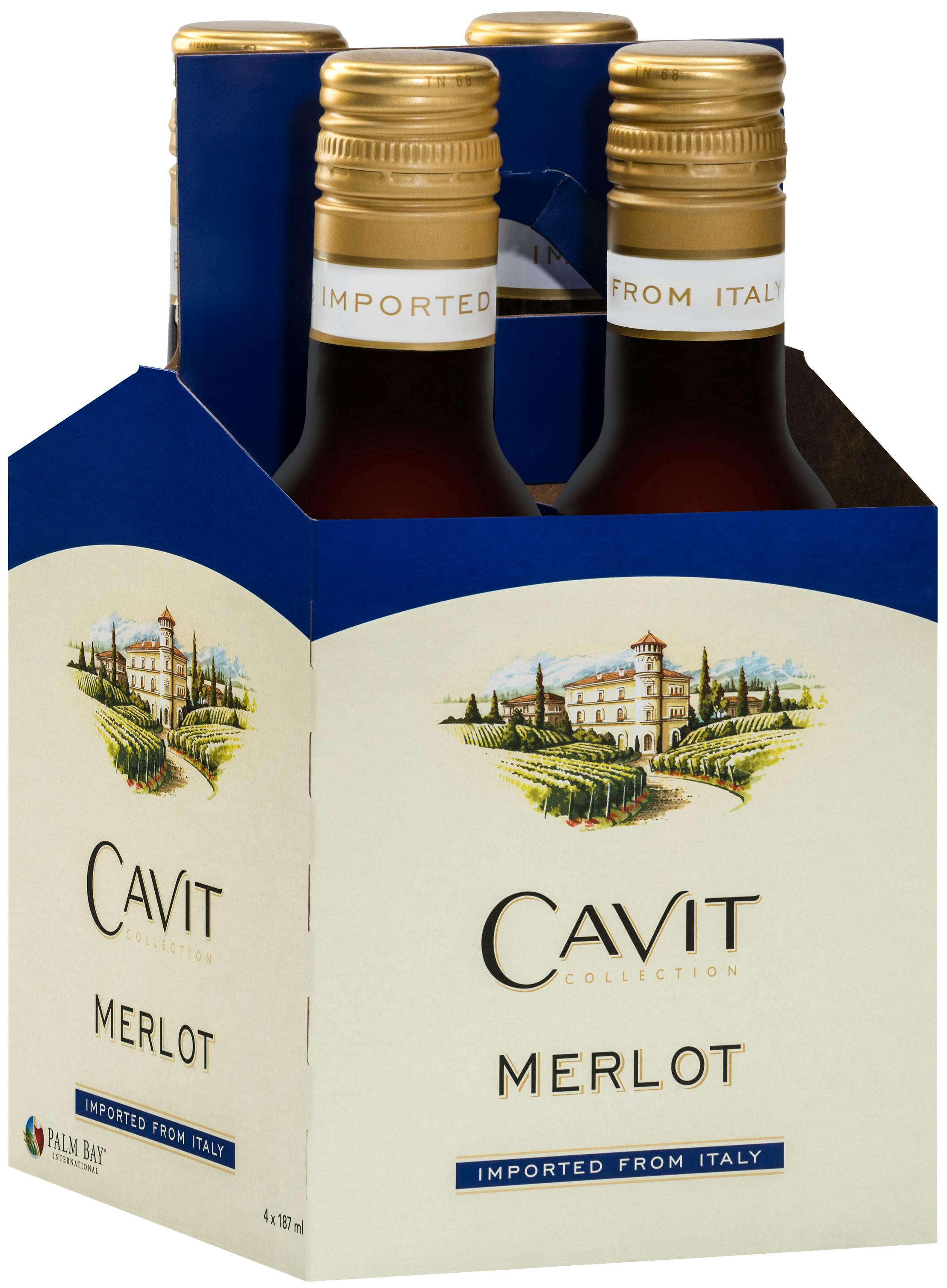 Cavit Merlot 4 pack 187ml - Yankee Spirits