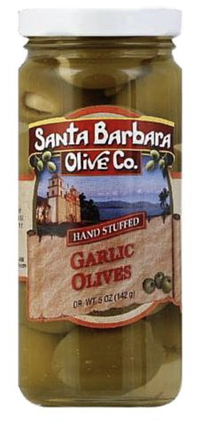 Santa Barbara Olive Company Garlic Stuffed Olives 10 oz. - Argonaut ...