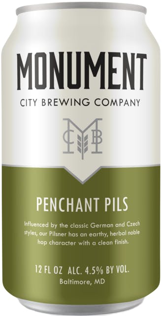 Monument City Brewing Penchant Pils 6 pack 12 oz. Can - Petite Cellars