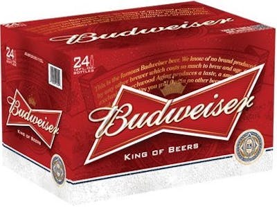 Budweiser Beer 24 pack 12 oz. Bottle - Joe Canal's Discount Liquor Outlet