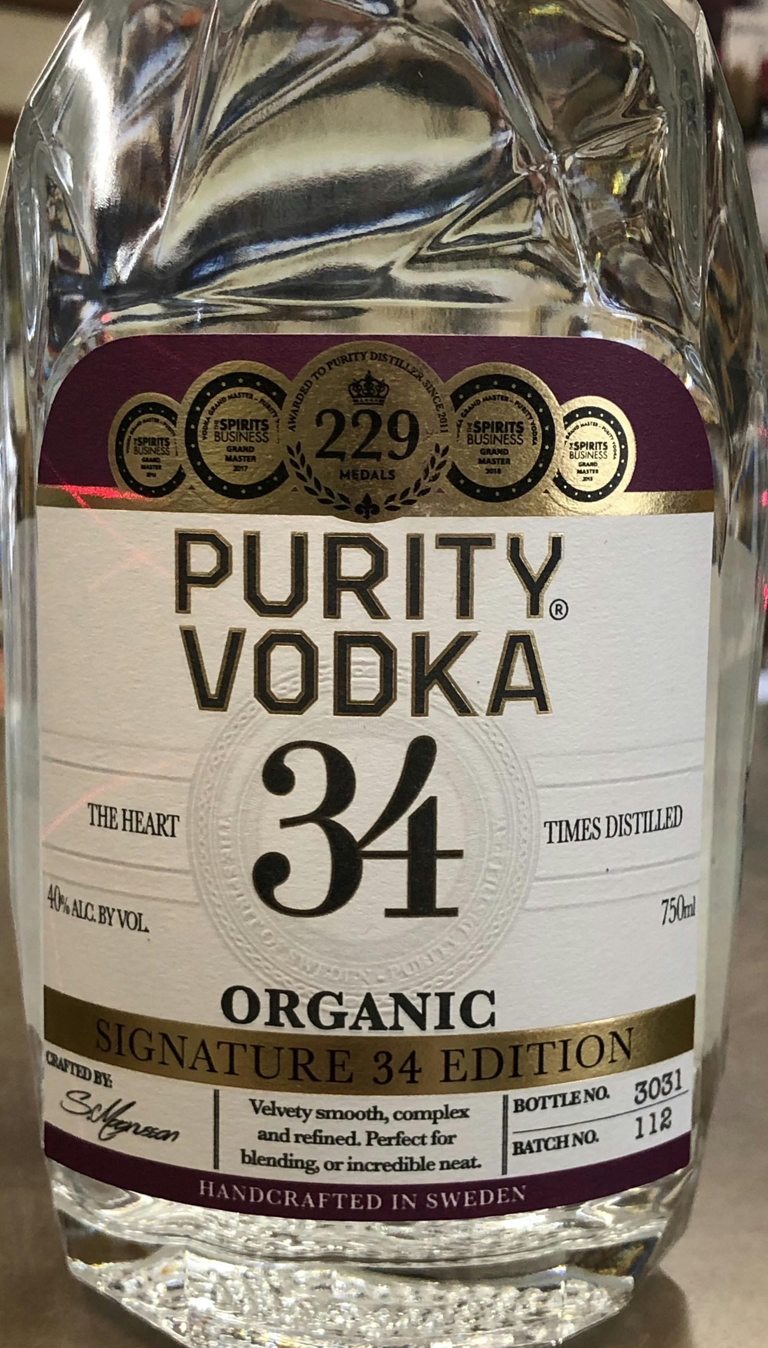Purity Vodka 34 Times 750ml - Allendale Wine Shoppe