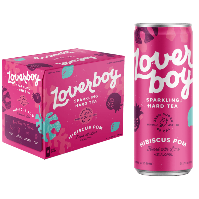 Loverboy Hibiscus Lime Kissed with Pomegranate 6 pack 11.2 oz. Can ...