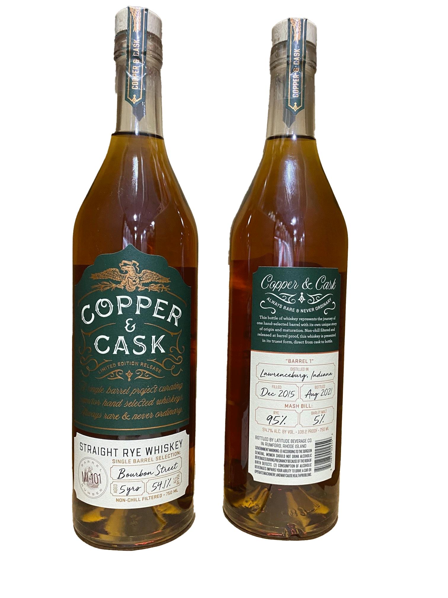 Copper and Cask "Store Pick" Single Barrel Rye MI-101 750ml - Rock W&S