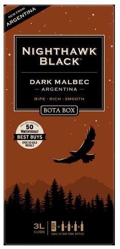 Bota Box Nighthawk Black Dark Malbec 3L Box - Yankee Spirits