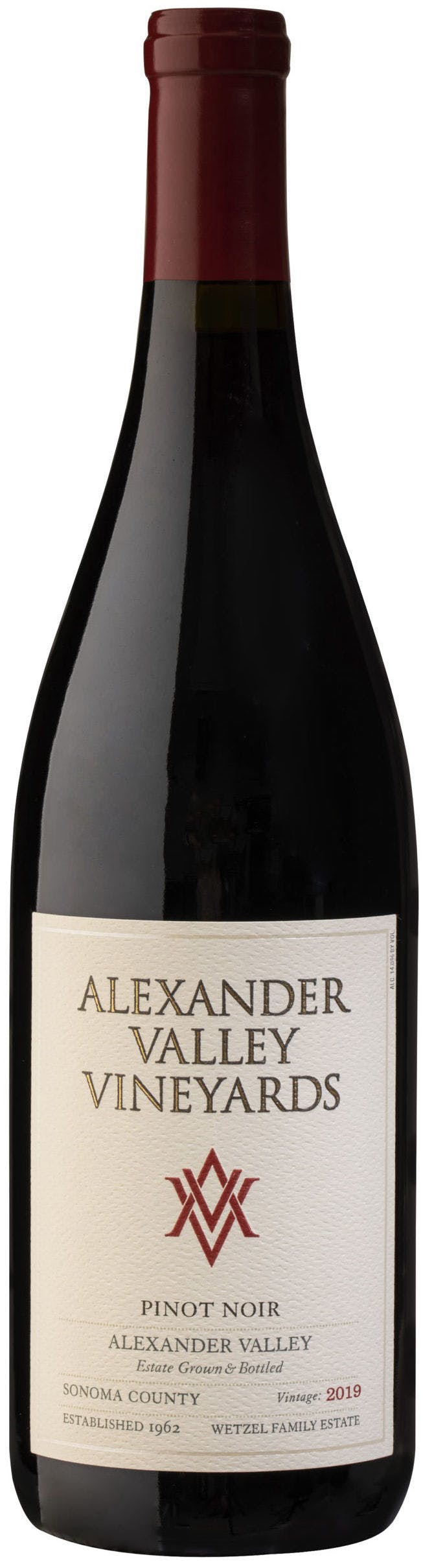 Alexander Valley Vineyards Estate Pinot Noir 2019 750ml - Argonaut Wine ...