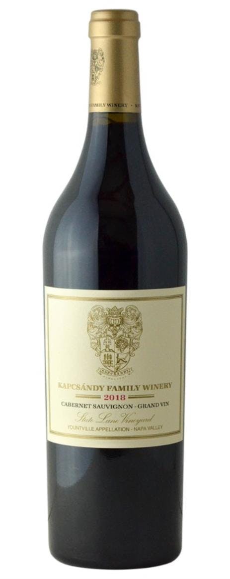 Kapcsandy Grand Vin State Lane Vineyard Cabernet Sauvignon 2018 750ml ...