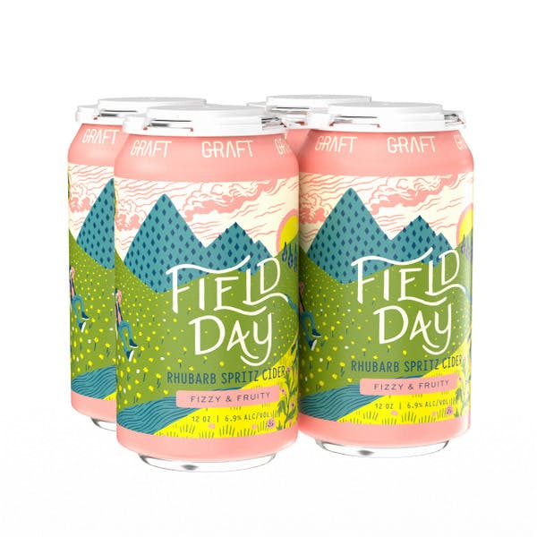 Graft Cider Field Day Strawberry Rhubarb Rose Cider Spritz 4 pack 12 oz ...