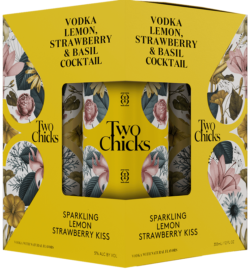 Two Chicks Cocktails Sparkling Lemon Strawberry Kiss 4 pack 355ml ...