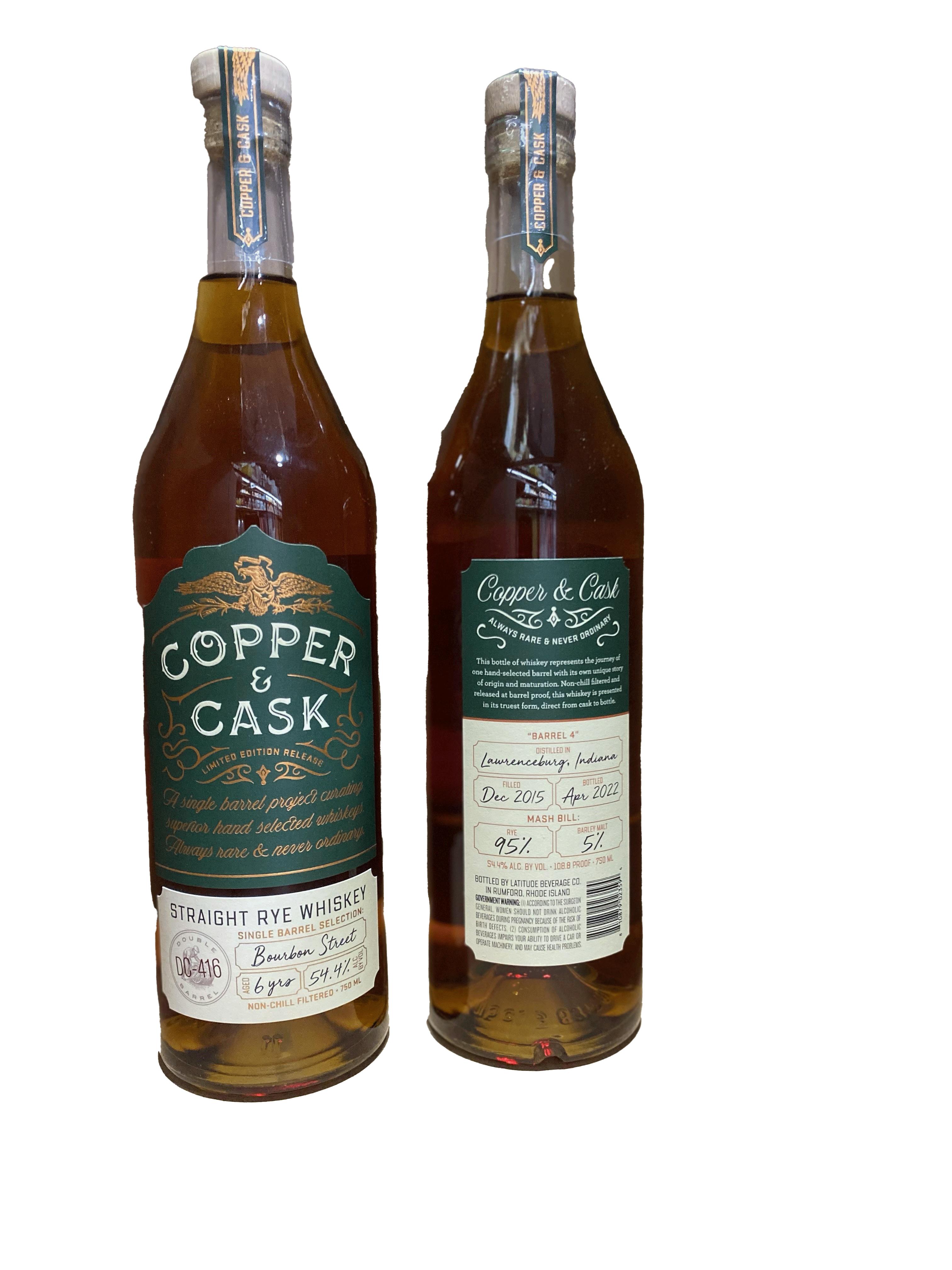 Copper and Cask "Store Pick" Double Oaked Rye Dc-416 750ml - Rock W&S