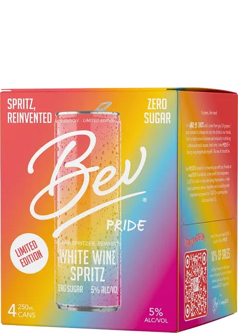 Bev Pride White Wine Spritz 4 pack 187ml Can - Argonaut Wine & Liquor