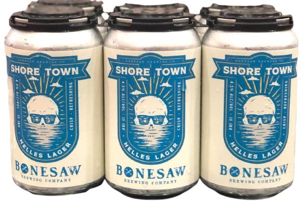 Bonesaw Brewing Co. Shore Town Helles Lager 6 pack 12 oz. Can - Canal's ...