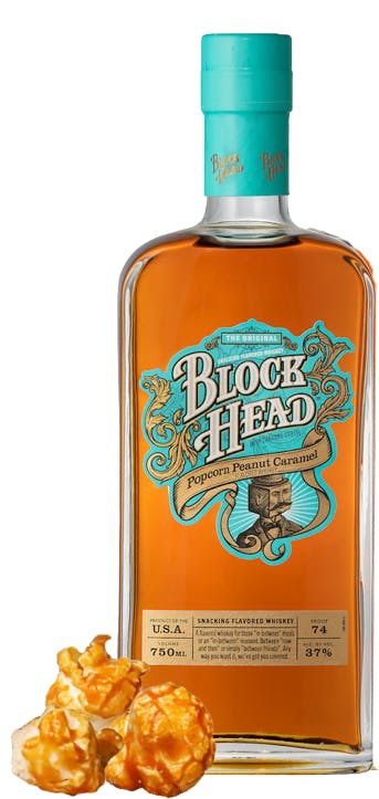Block Head Caramel Popcorn Peanut Whiskey 750ml - Yankee Spirits