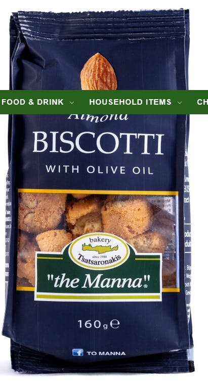 Bakery Tsatsaronakis The Manna Almond Biscotti with Olive Oil 5.5 oz. - Bottle Shop of Spring Lake