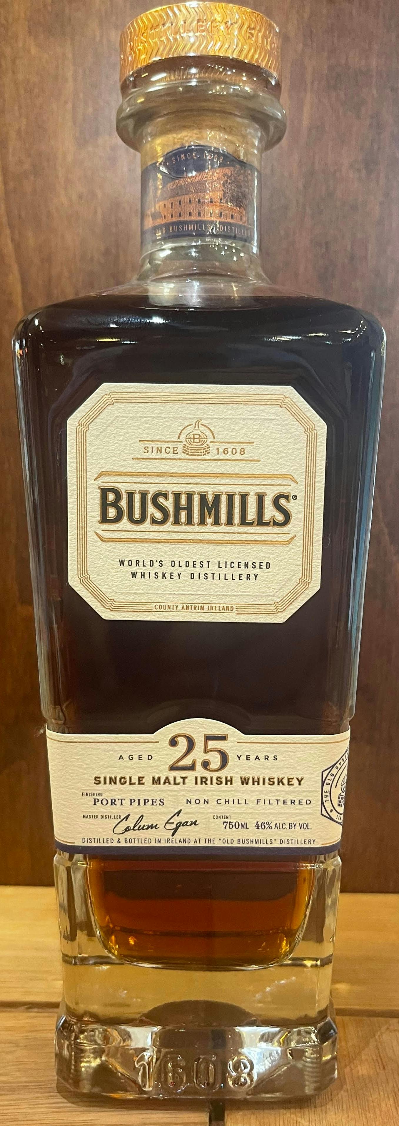 Bushmills Single Malt Irish Whiskey 25 year old 750ml - Bottle Shop of ...