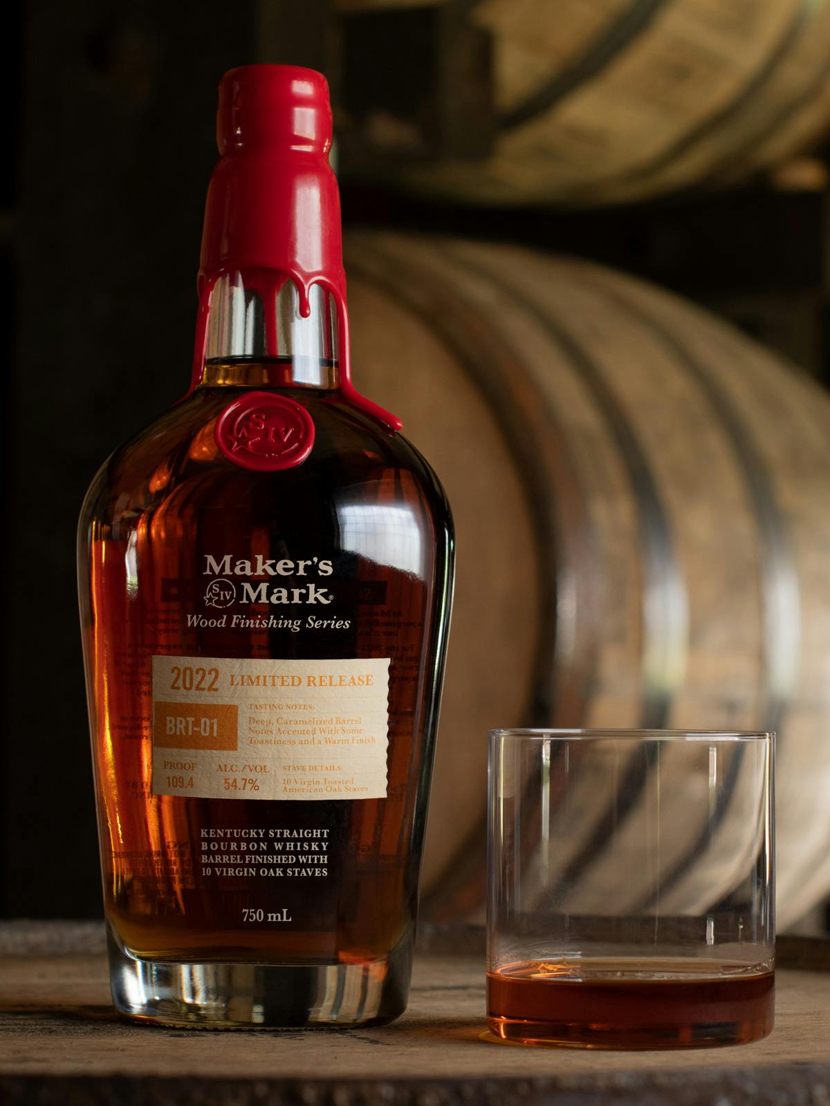 Maker's Mark Wood Finish BRT-01 2022 2022 750ml - Rock W&S Maker's Mark Wood Finish BRT-01 2022 2022 750ml - Rock W&S