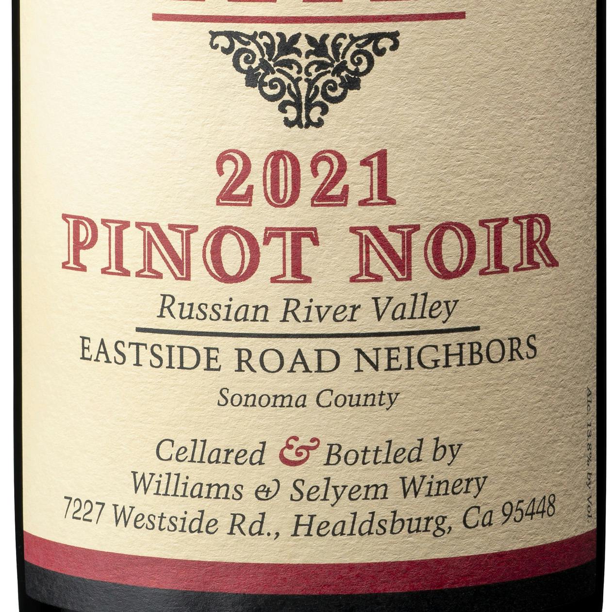 Williams Selyem Eastside Road Neighbors Pinot Noir 2021 750ml - Rye ... Williams Selyem Eastside Road Neighbors Pinot Noir 2021 750ml - Rye ...