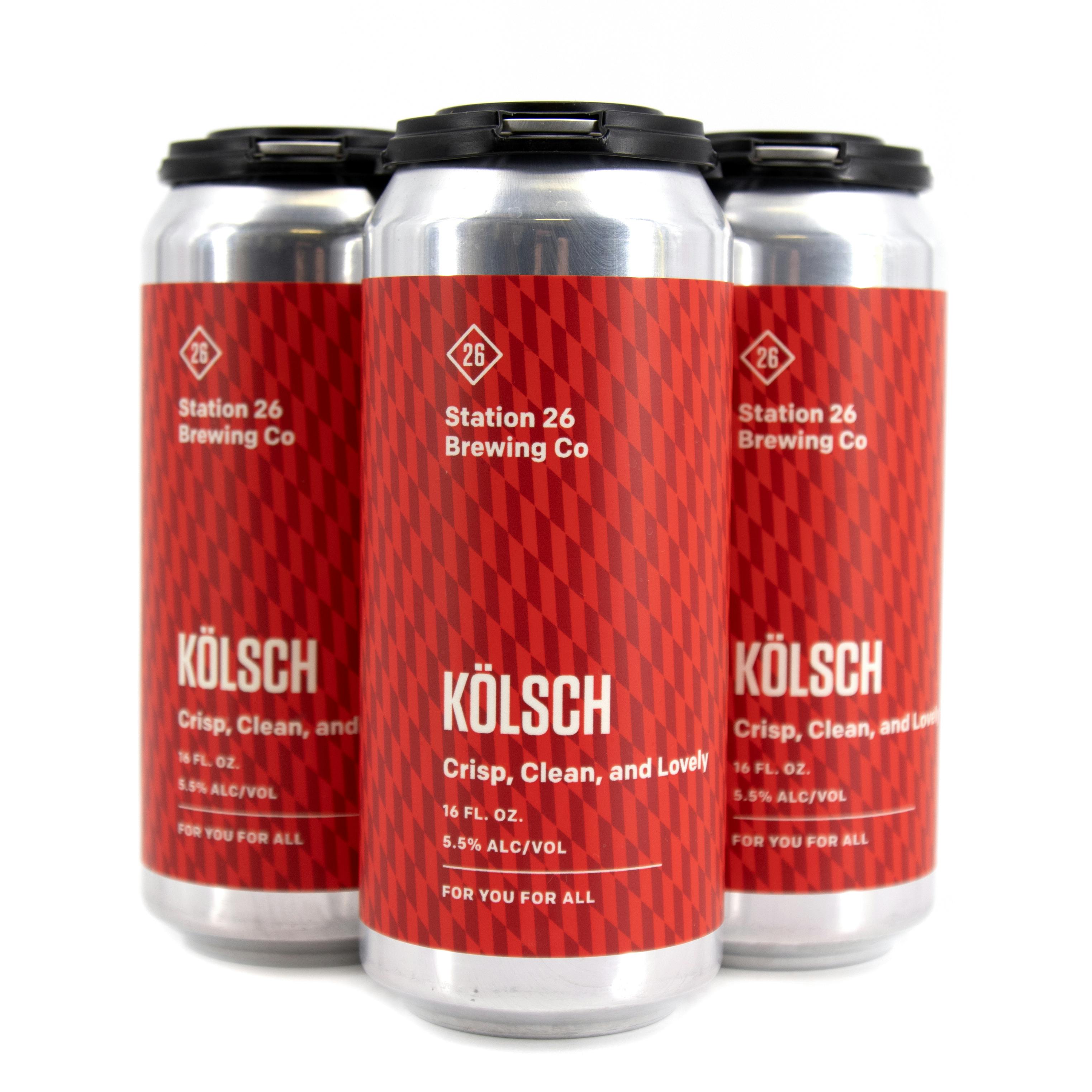 Station 26 Brewing Co. Kolsch 4 pack 16 oz. Can - Argonaut Wine & Liquor