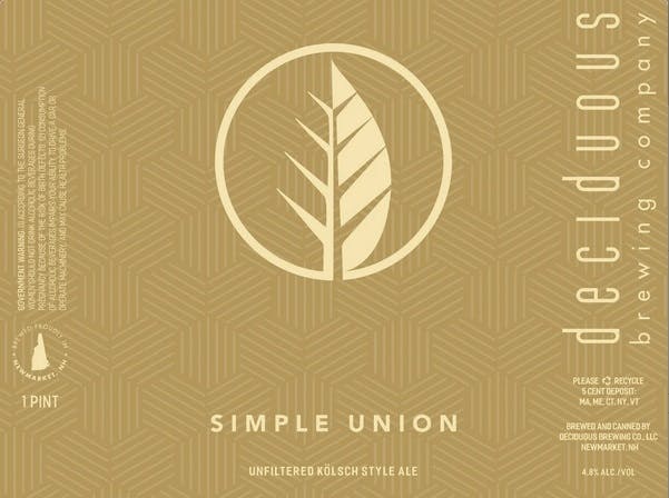 Deciduous Brewing Simple Union 4 pack 16 oz. Can - Yankee Spirits