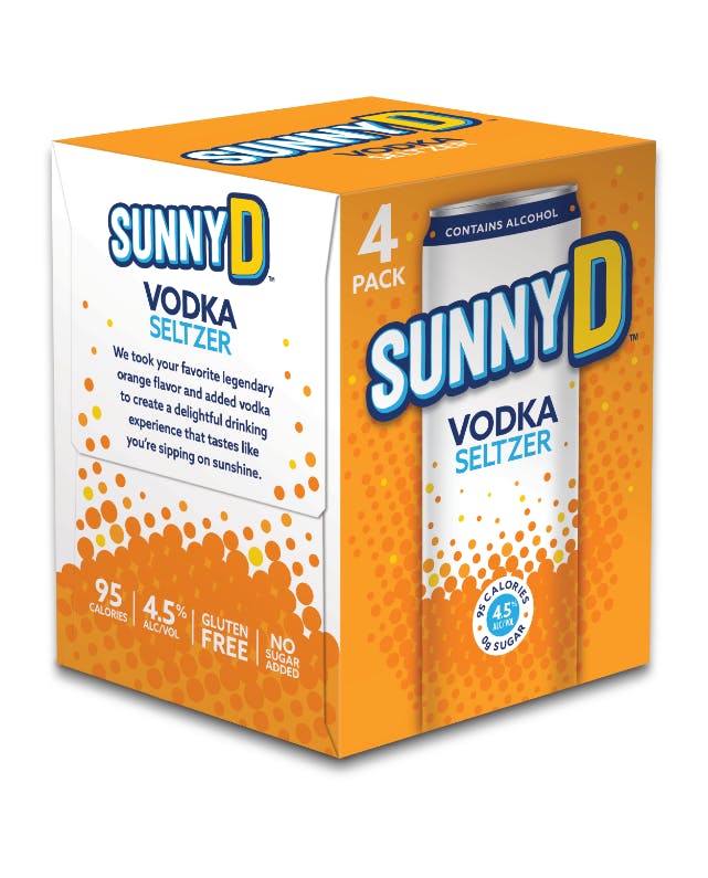 Sunny D Cocktails Vodka & Seltzer 4 pack 250ml - The Wine Guy