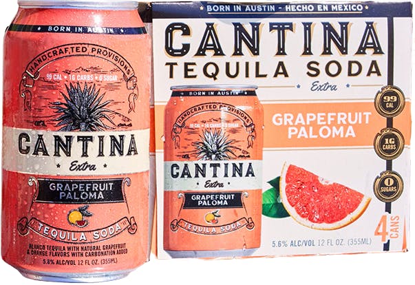 Canteen Spirits Cantina Grapefruit Paloma 4 pack 12 oz. Can - Argonaut Wine & Liquor
