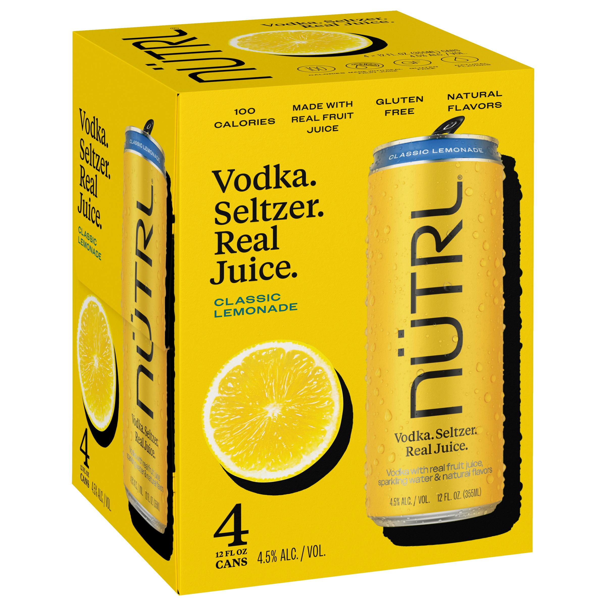 Nütrl NUTRL Classic Vodka Lemonade Seltzer 4 pack 12 oz. Can ...