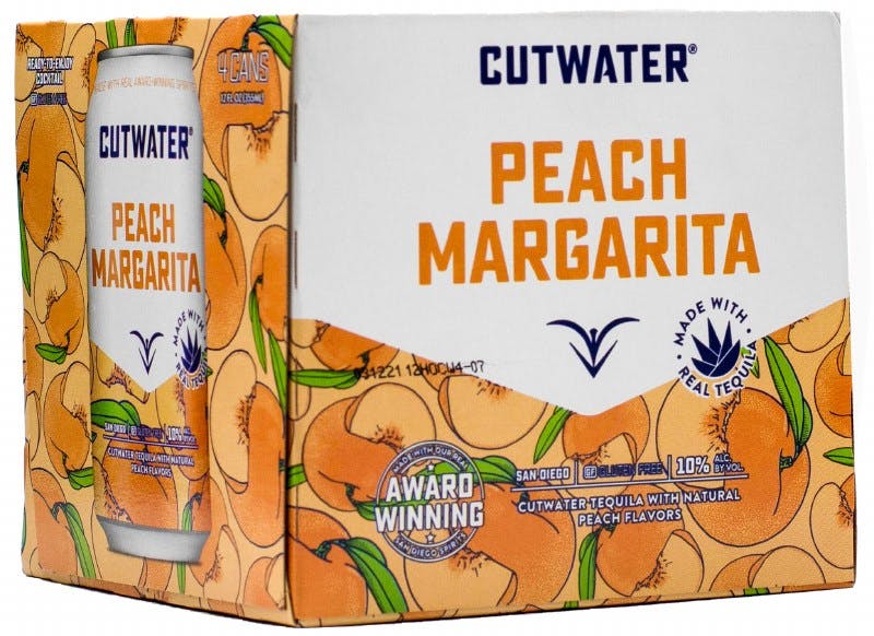 Cutwater Spirits Peach Margarita 4 pack 12 oz. Can - Allendale Wine Shoppe