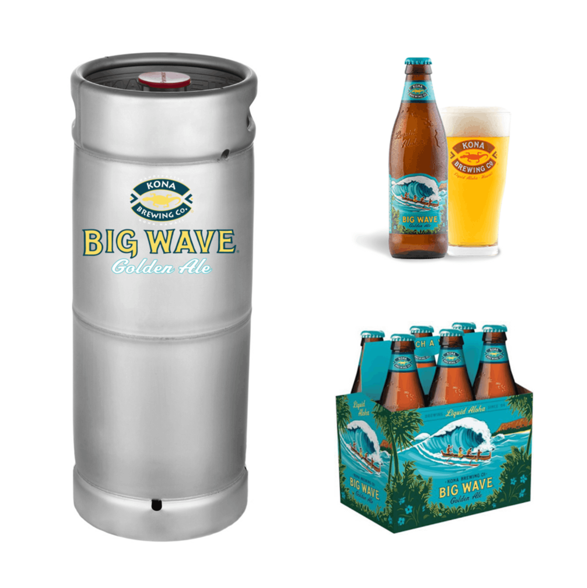 Kona Brewing Co. Big Wave Golden Ale - 1/6 BARREL KEG 1/6 Barrel Keg ...