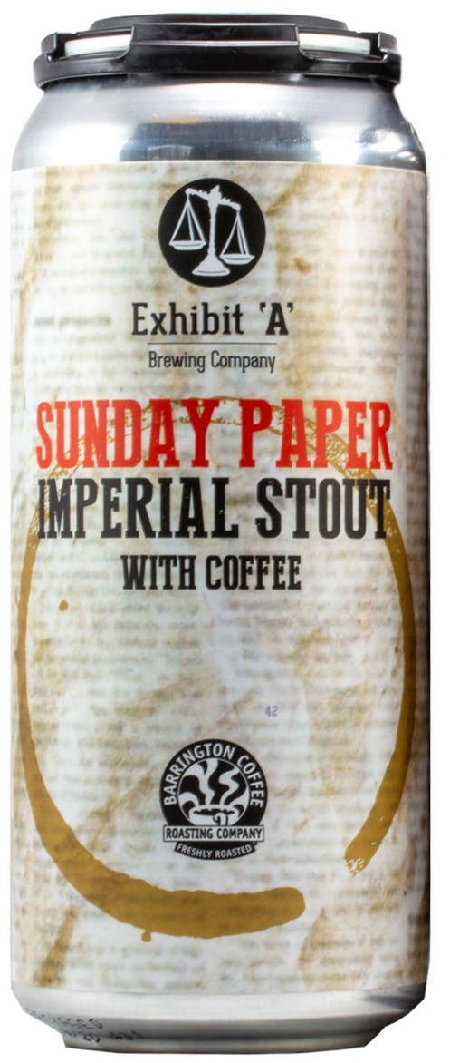 Exhibit 'A' Brewing Sunday Paper Imperial Stout 4 pack 16 oz. Can ...