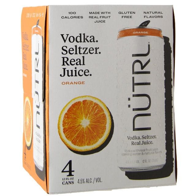 Nütrl Orange Vodka Seltzer 4 pack 12 oz. Can - Yankee Spirits