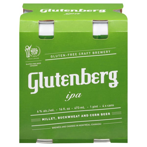 Glutenberg India Pale Ale 4 pack 16 oz. Can - Allendale Wine Shoppe