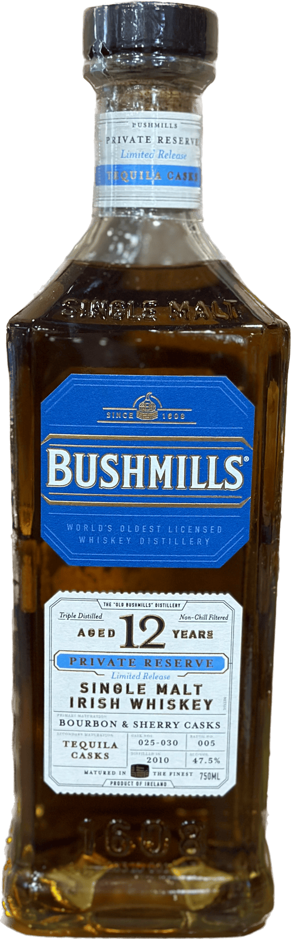 Bushmills "Store Pick" 12 Yr. Tequila Finish 12 year old 750ml - Rock W&S