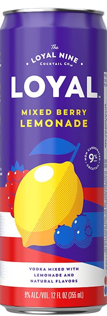 Loyal 9 Cocktails Mixed Berry Lemonade 4 Pack 12 Oz Can Vine Republic