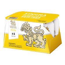 Singha Thai Beer 6 pack 11.2 oz. Can - Yankee Spirits