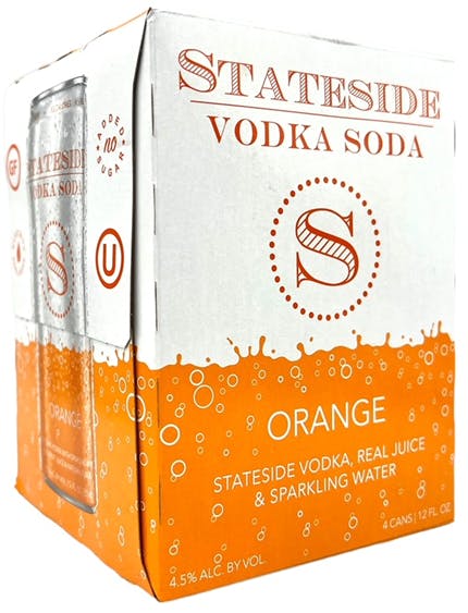 Stateside Orange Vodka Soda 4 pack 12 oz. Can - Yankee Spirits