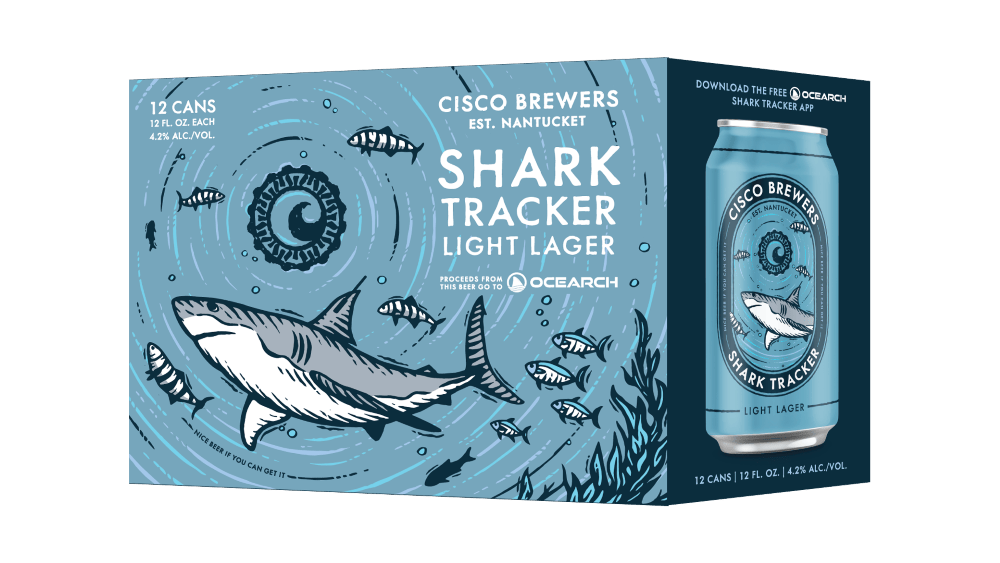 Cisco Brewers Shark Tracker Light Lager 12 pack 12 oz. Can - Yankee Spirits