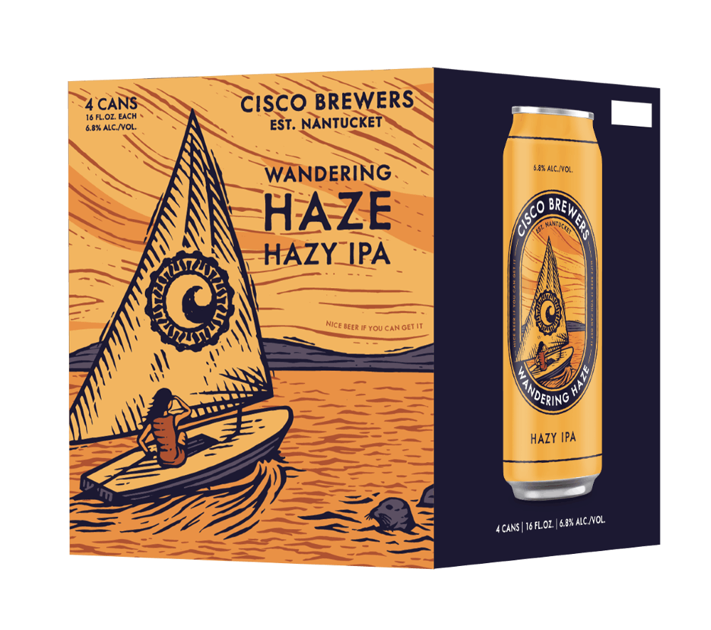 Cisco Brewers Wandering Haze Hazy IPA 4 pack 16 oz. Can - Yankee Spirits