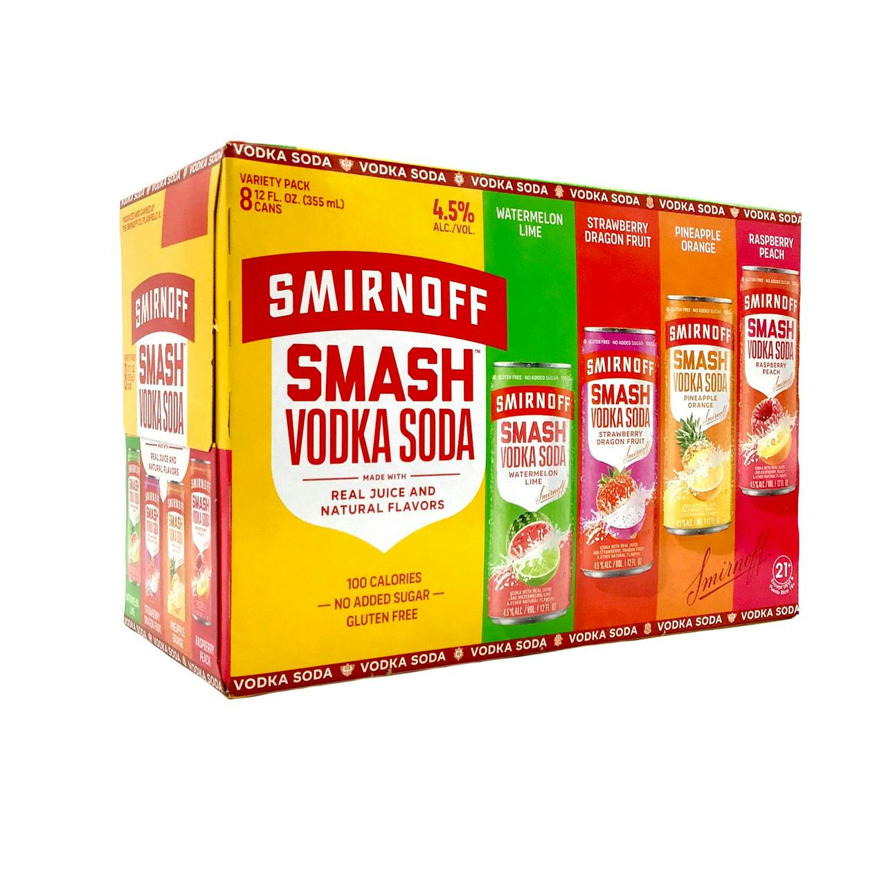 Smirnoff Ice Smash Vodka Soda Variety 8 pack 12 oz. Can - Argonaut Wine ...