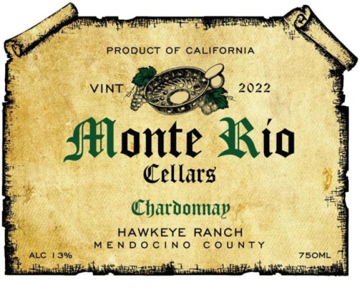 Monte Rio Cellars Hawkeye Ranch Chardonnay 2022 750ml - Bedford Wine ...