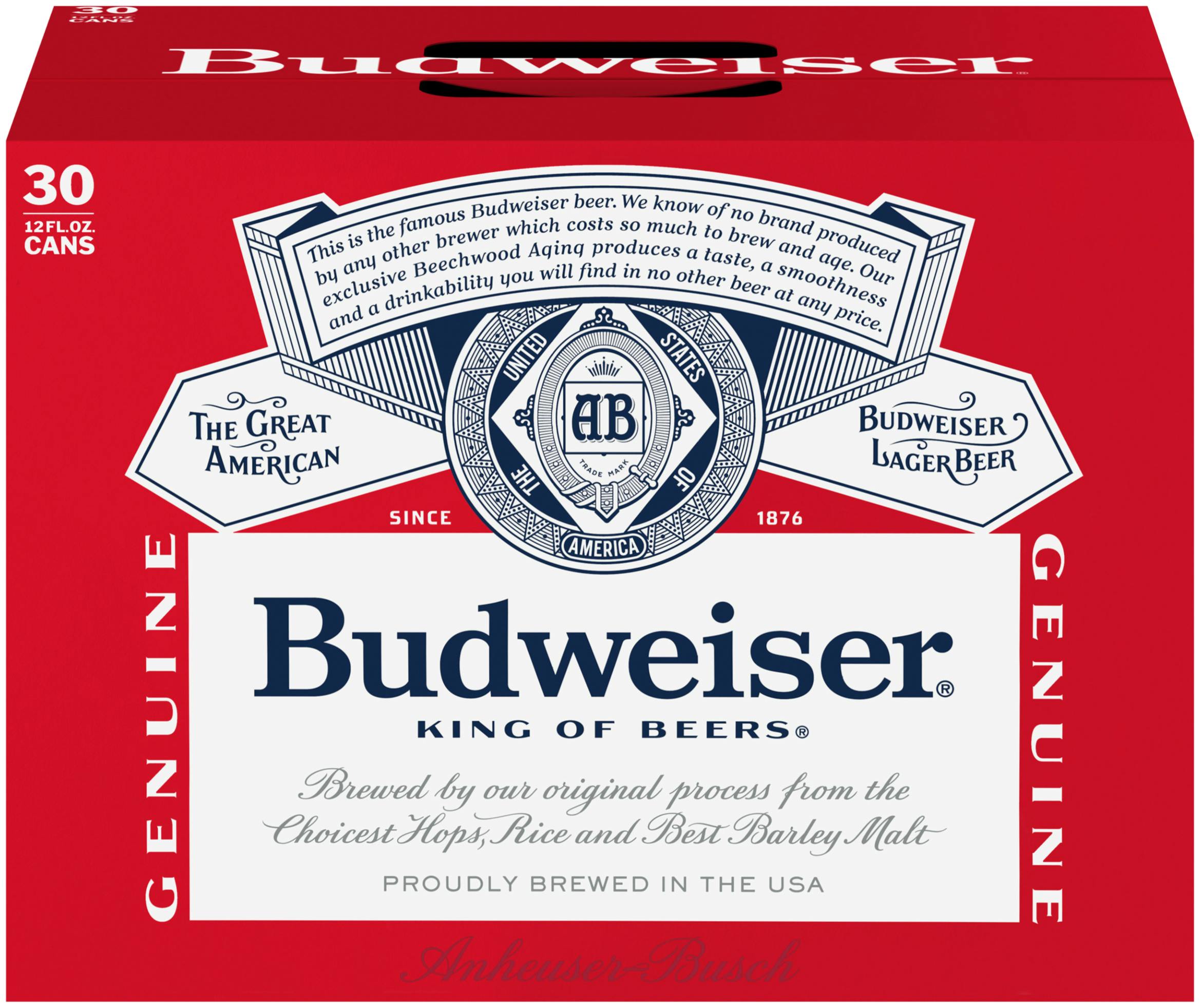 Budweiser Beer - Case 30 pack 12 oz. Can - Garden State Discount Liquors
