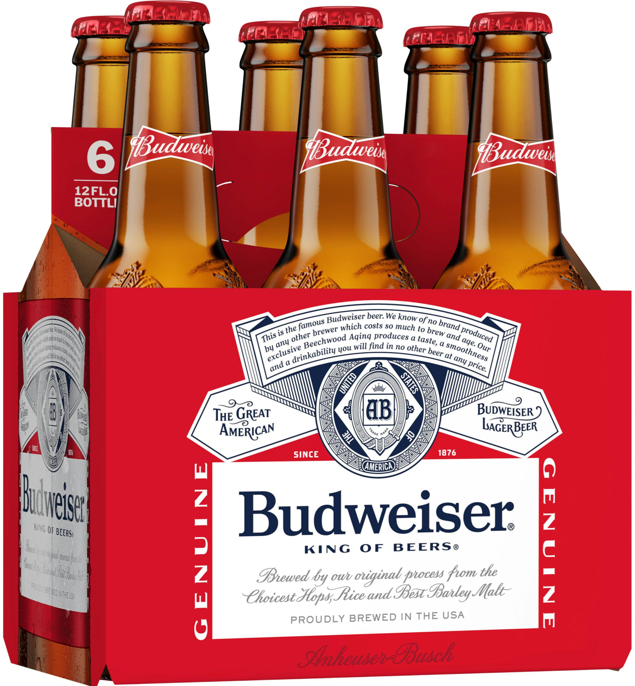 Budweiser Beer Bottles 6 pack 12 oz. Bottle - Bottle Shop of Spring Lake