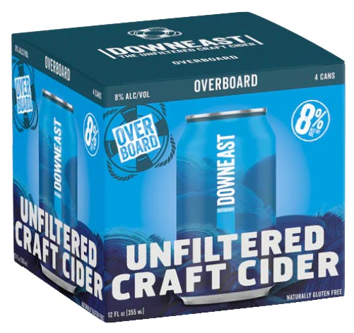 Downeast Cider House Overboard Cider 4 pack 12 oz. Can - Argonaut Wine ...
