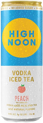 High Noon Spirits Peach Vodka Ice Tea 4 pack 12 oz. Can - Yankee Spirits