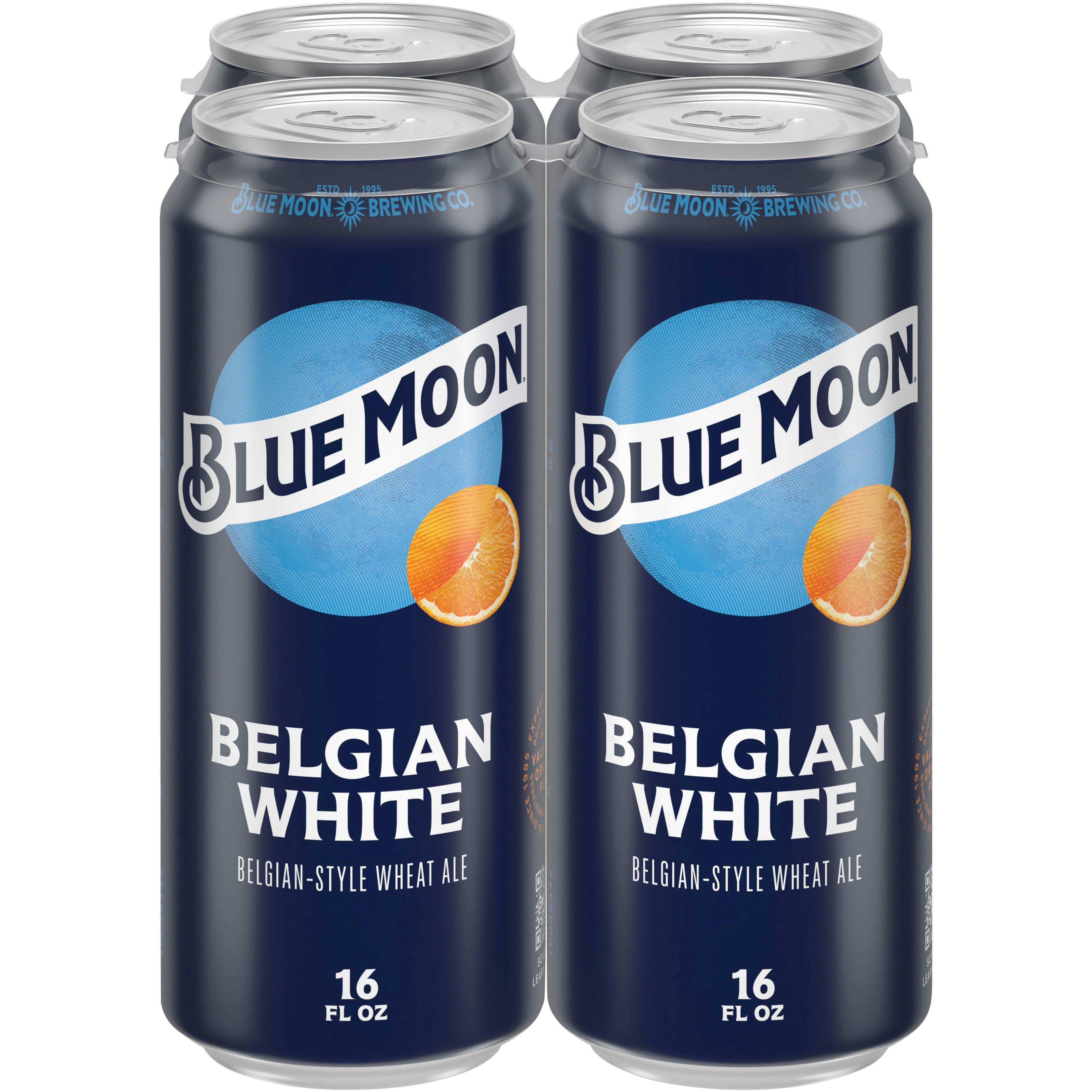 Blue Moon Brewing Company Belgian White 4 pack 16 oz. Can - Yankee Spirits