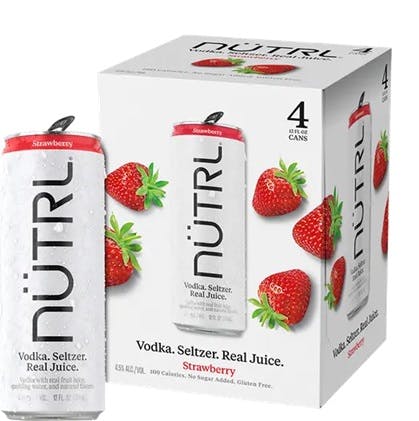 Nütrl Strawberry Vodka Seltzer 4 pack 12 oz. Can - Yankee Spirits