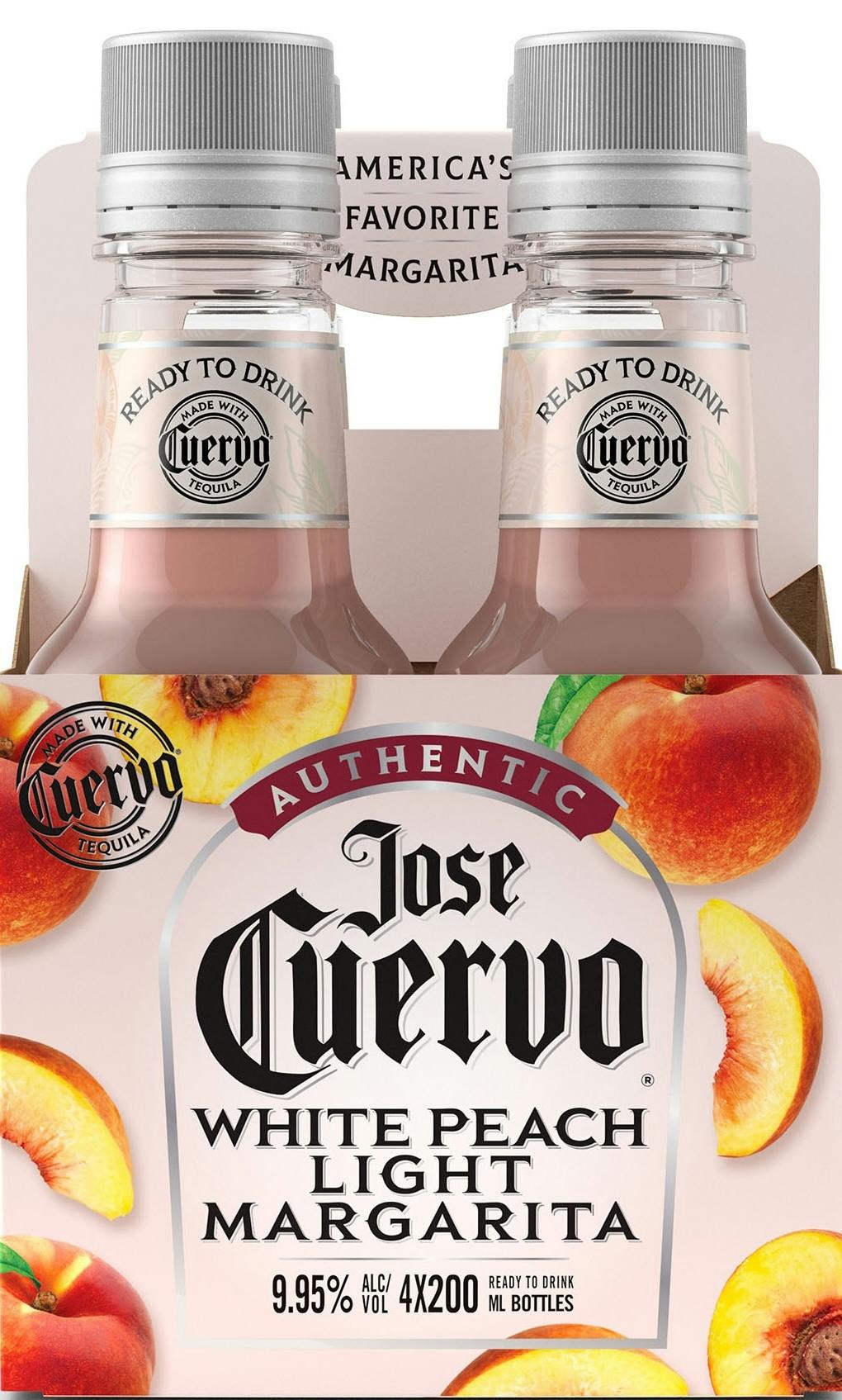 Jose Cuervo Authentic Cuervo White Peach Light Margarita 4 pack 200ml ...